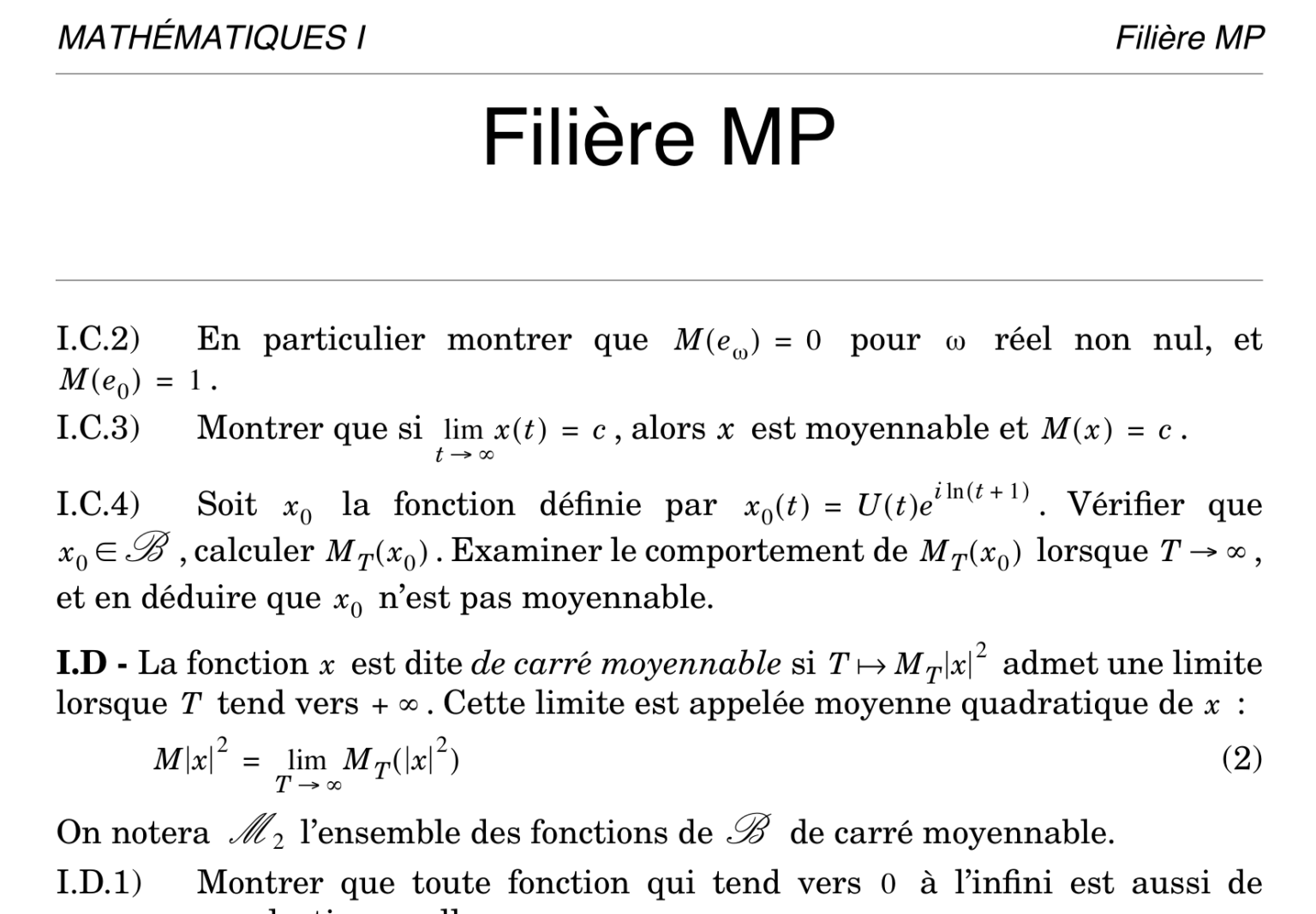 Concours Centrale Supélec | Exercices et sujets corrigés | PrépaBooster